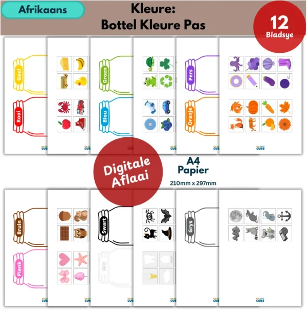 Afrikaans Jar Colour Sorting – Curious Cubs